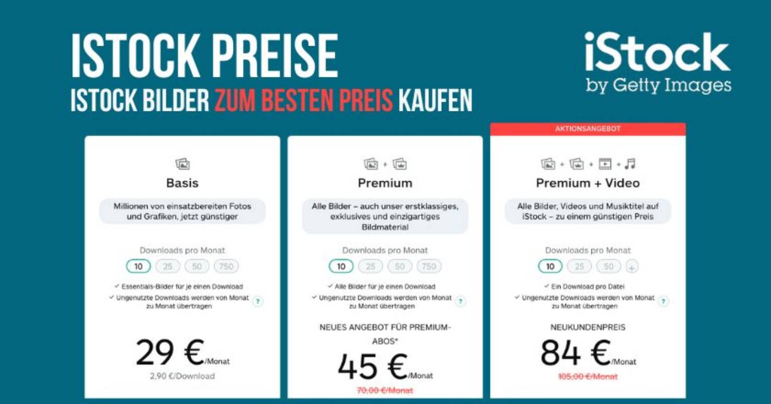 iStock Preise im Vergleich – iStock Bilder zum besten Preis kaufen
